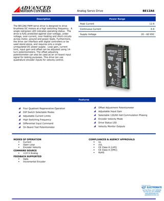 Advanced motion controls be12a6 | PDF