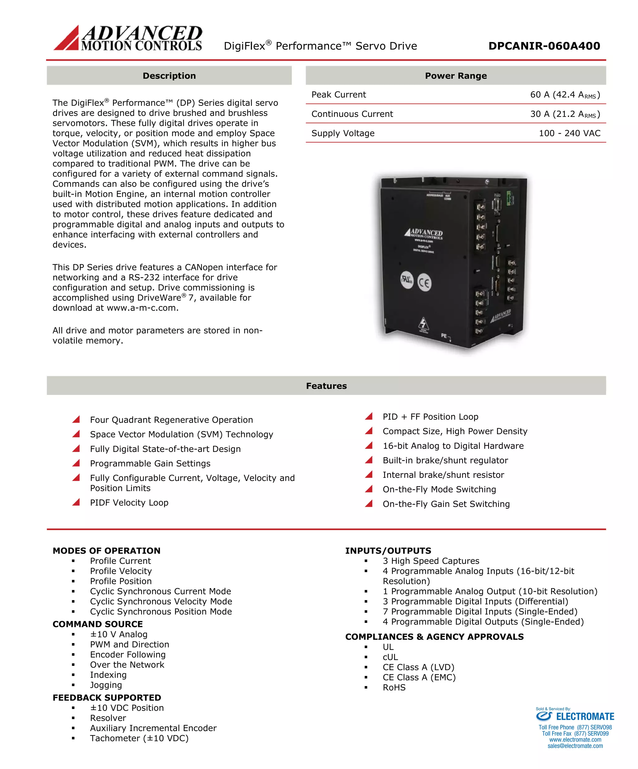 Advanced motion controls dpcanir 060a400 | PDF