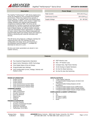Advanced motion controls dpcanta 060b080 | PDF | Computer Peripherals | Computing