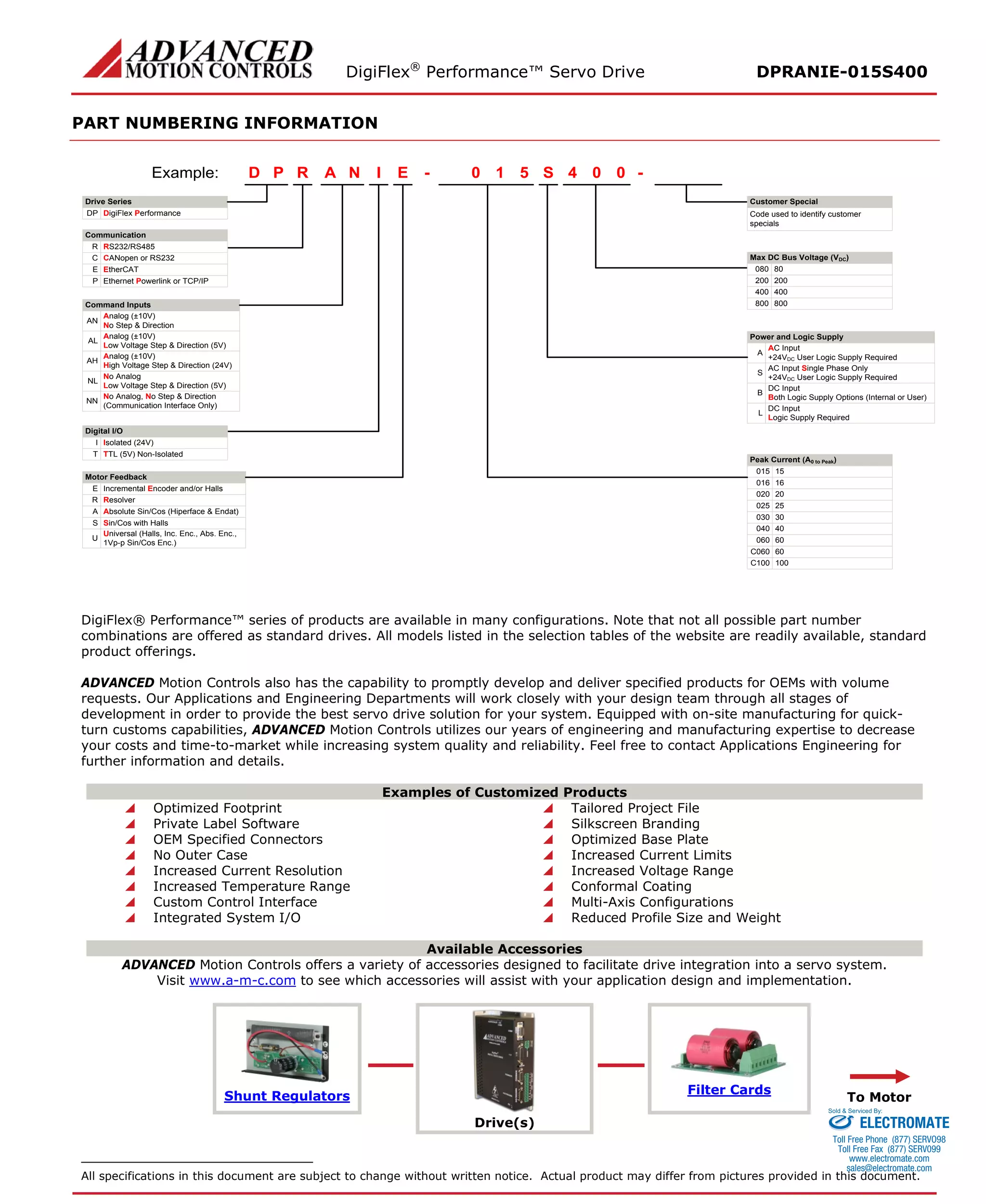 Advanced motion controls dpranie 015s400 | PDF