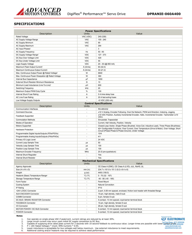 Advanced motion controls dpranie 060a400 | PDF
