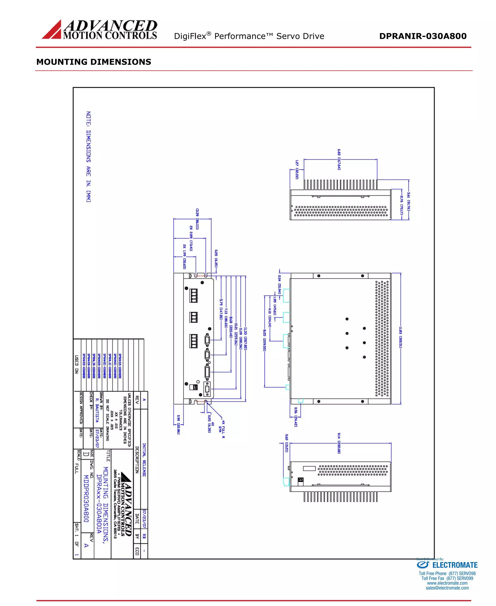 Advanced motion controls dpranir 030a800 | PDF