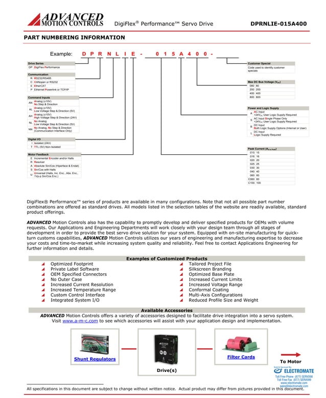 Advanced motion controls dprnlie 015a400 | PDF