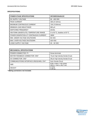 Advanced motion controls dr100ee30a40ldc | PDF | Computer Peripherals | Computing