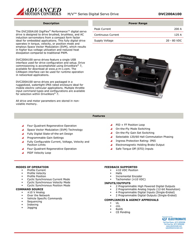 Advanced motion controls dvc200a100 | PDF | Radio Control | Hobbies ...