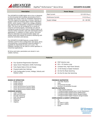 Advanced motion controls dzcante 012l080 | PDF | Computer Peripherals | Computing