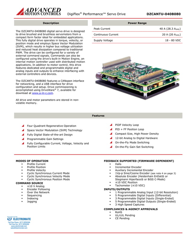 Advanced motion controls dzcantu 040b080 | PDF