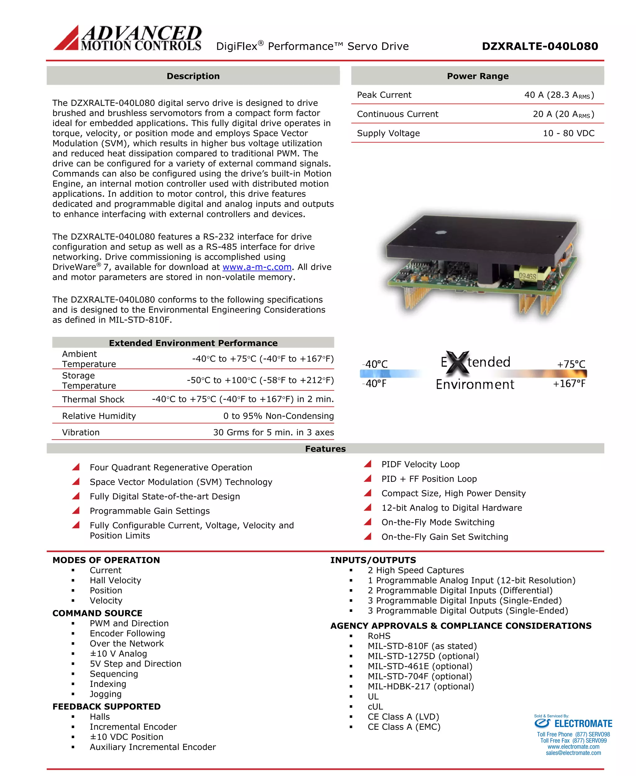 Advanced motion controls dzxralte 040l080 | PDF
