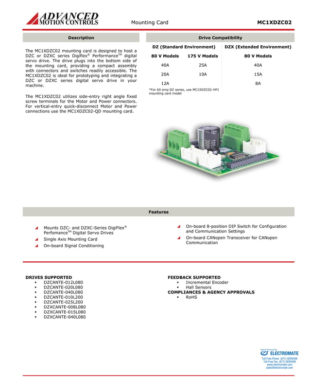 Advanced motion controls mc1xdzc02 | PDF