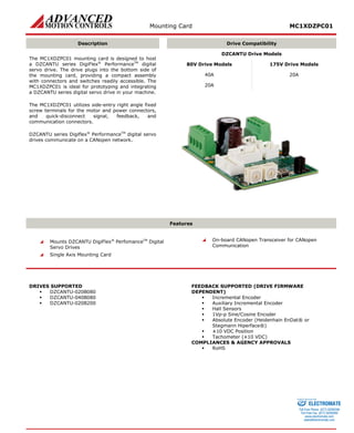 Advanced motion controls mc1xdzpc01 | PDF