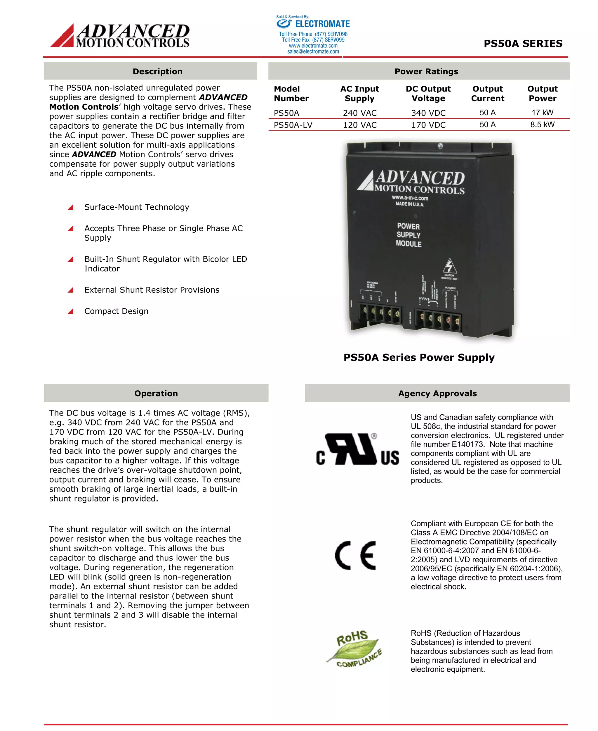 Advanced motion controls ps50a 1 | PDF