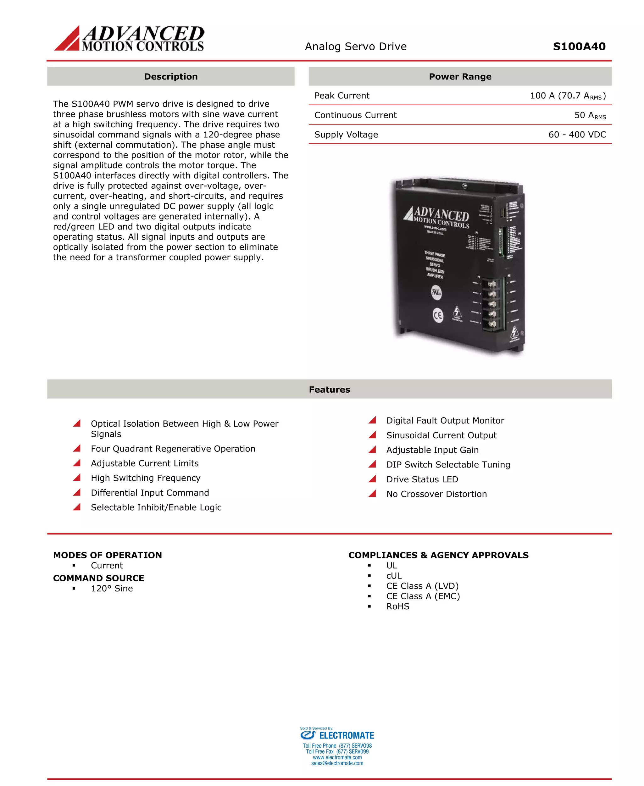 Advanced motion controls s100a40 | PDF