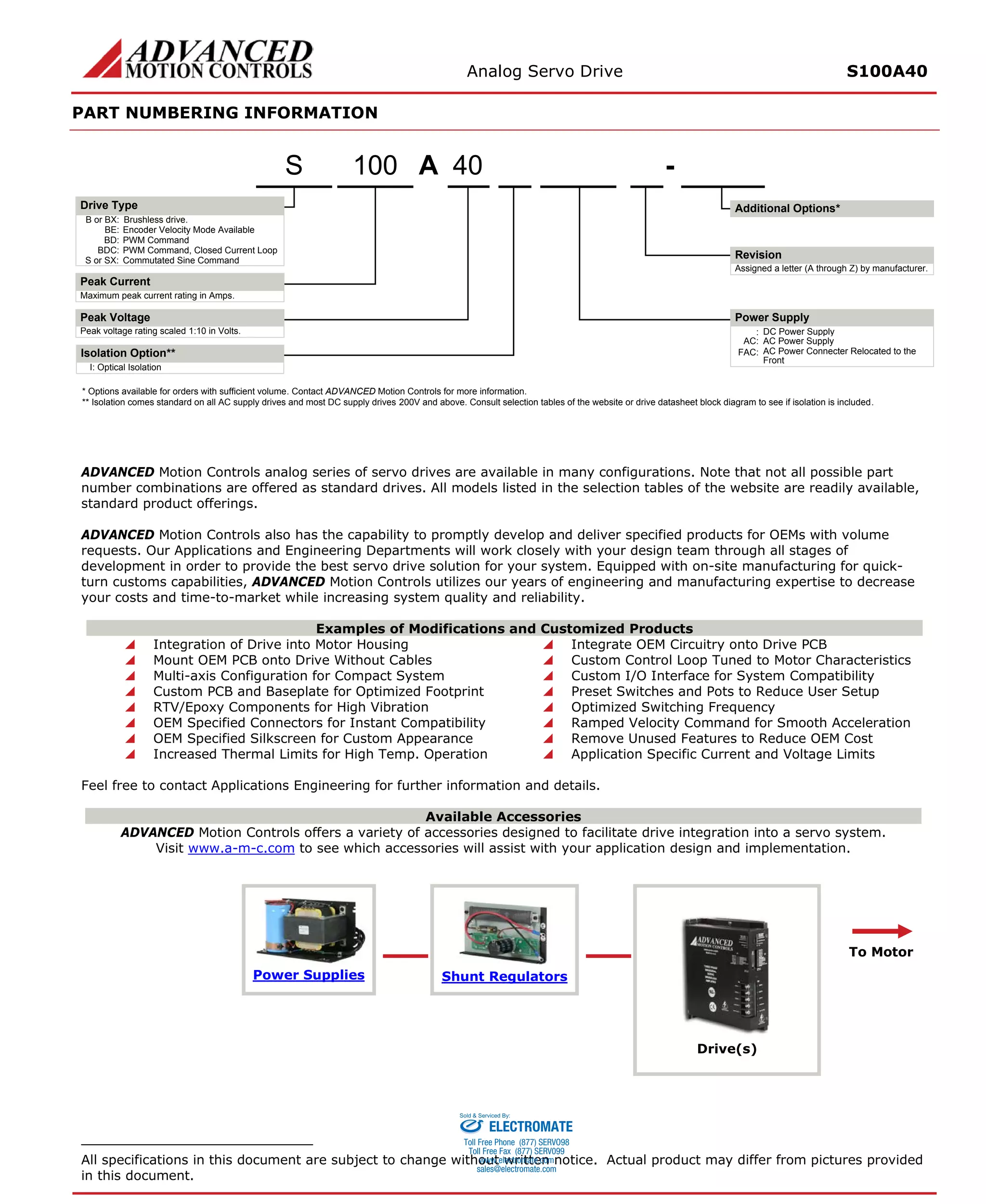 Advanced motion controls s100a40 | PDF