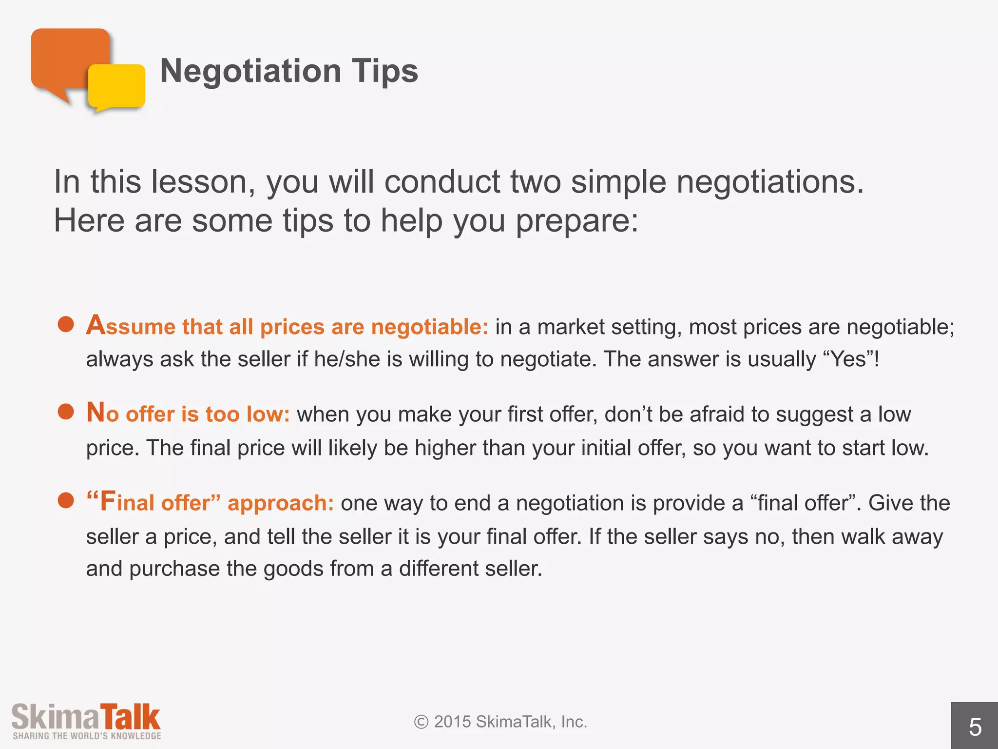 Negotiation Skills - Lesson 1 | PDF