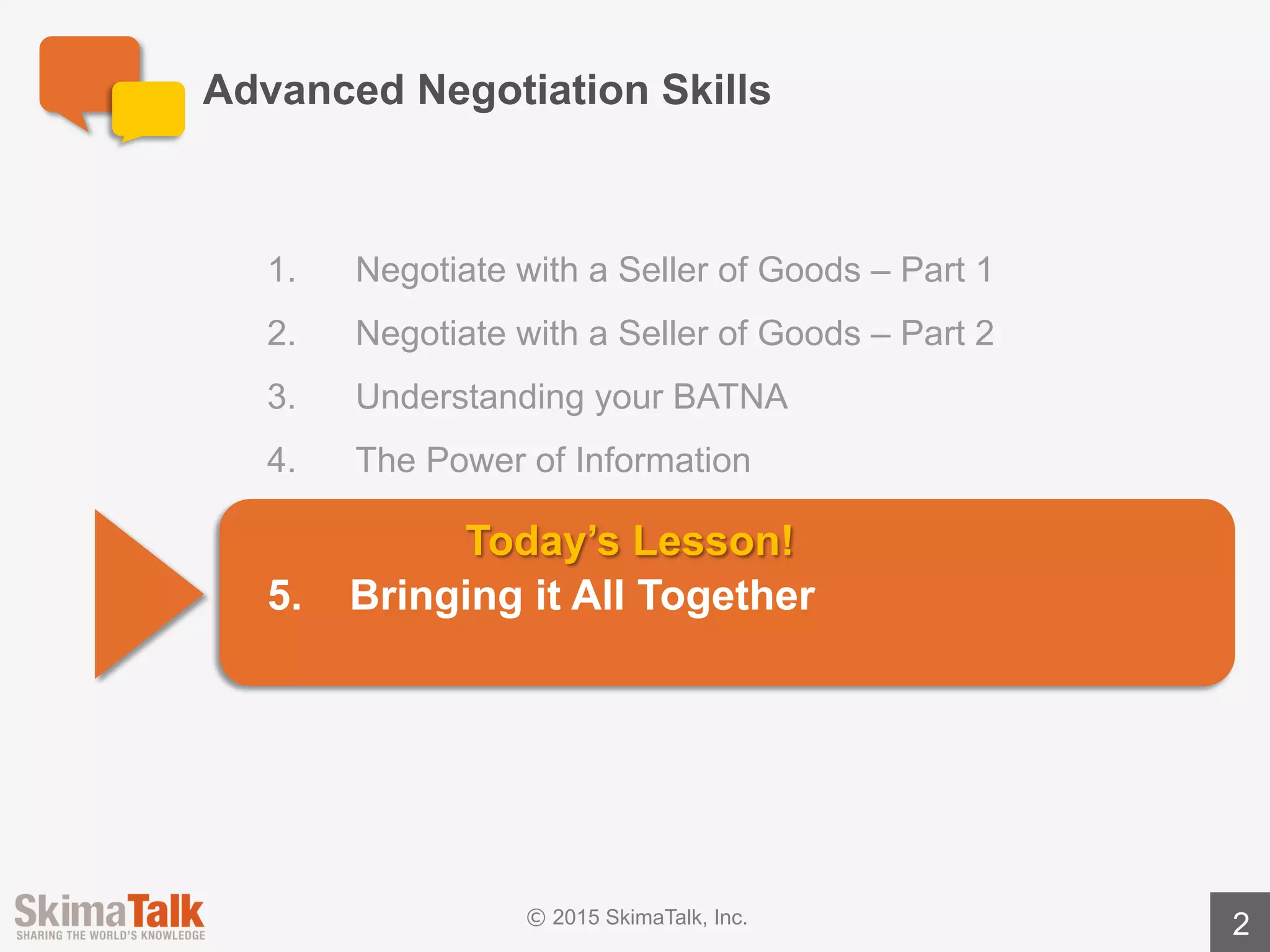Negotiation Skills - Lesson 5 | PPT
