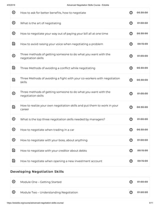 Advanced Negotiation Skills Course - Edukite | PDF
