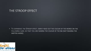 Advanced NLP Series Part- 6 : The Stroop Effect by Ms. Rukmni Iyer | PPT