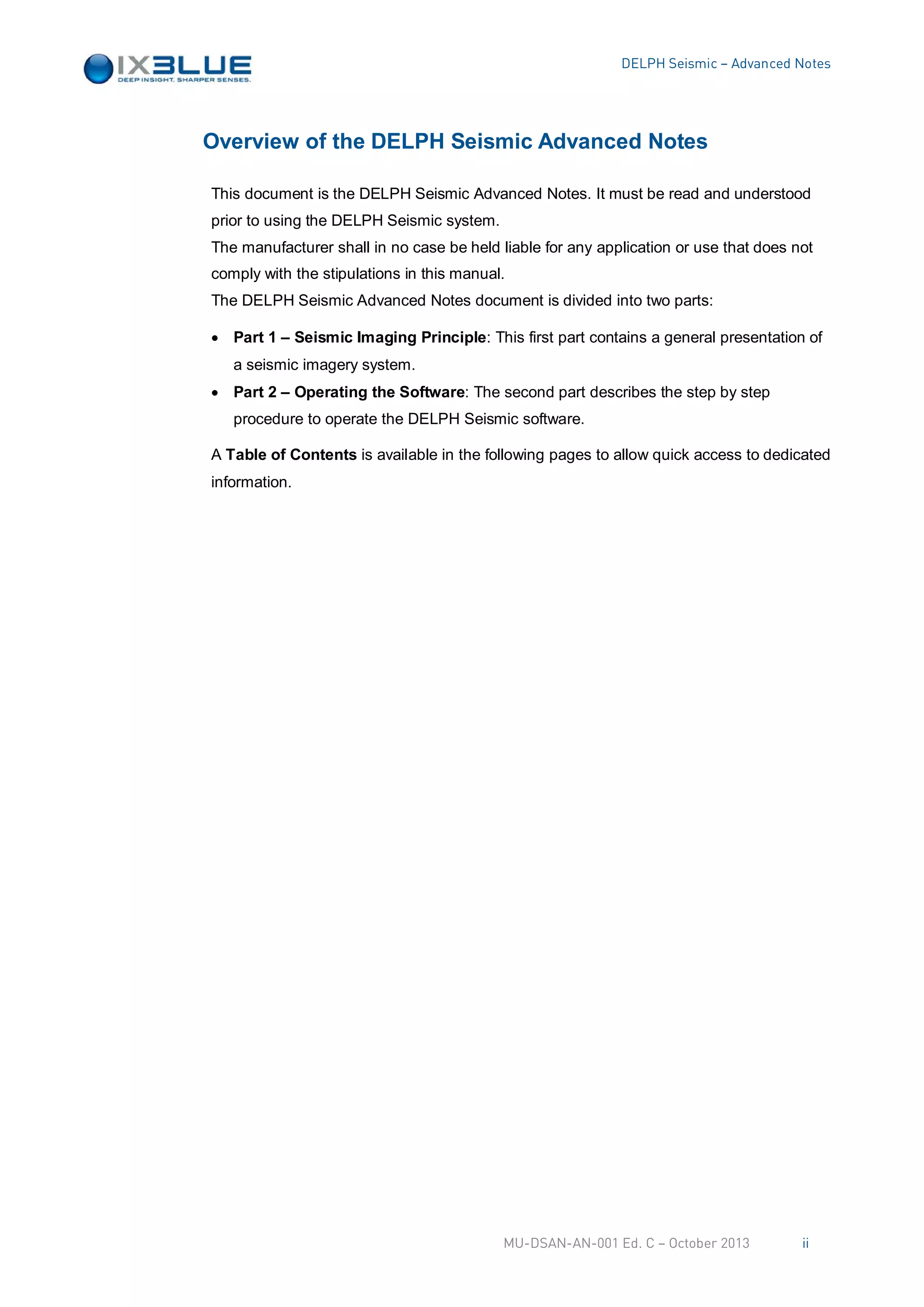 iXblue - DELPH Seismic advanced notes | PDF