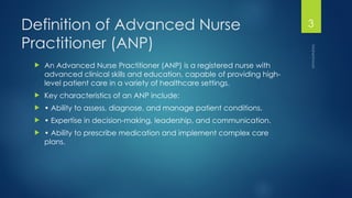 Advanced Nurse Practitioner (ANP)....... | PPTX