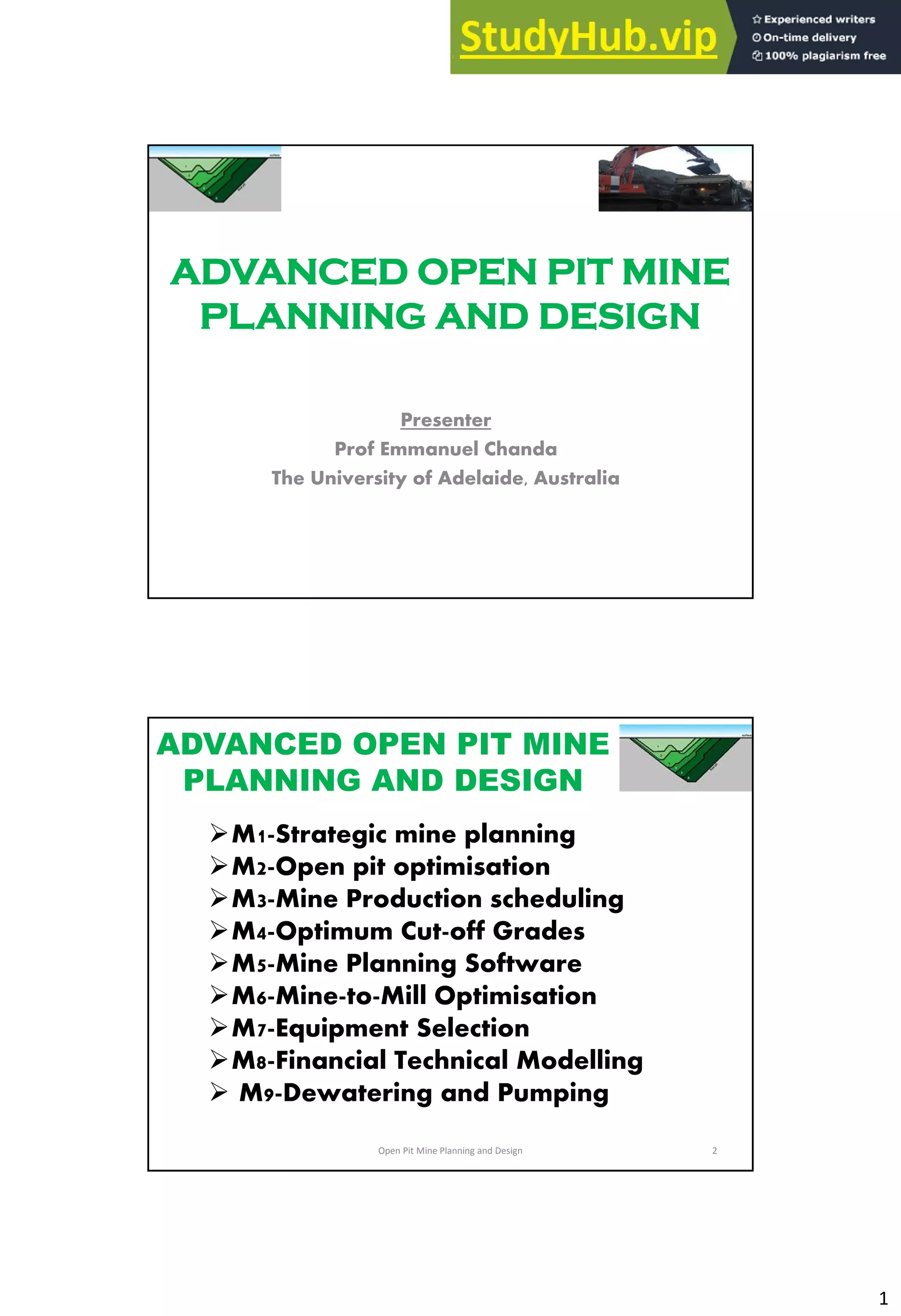 Advanced Open Pit Planning And Design 2014 For NICICo FinalDraft | PDF