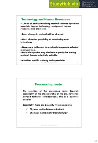 Advanced Open Pit Planning And Design 2014 For NICICo FinalDraft | PDF