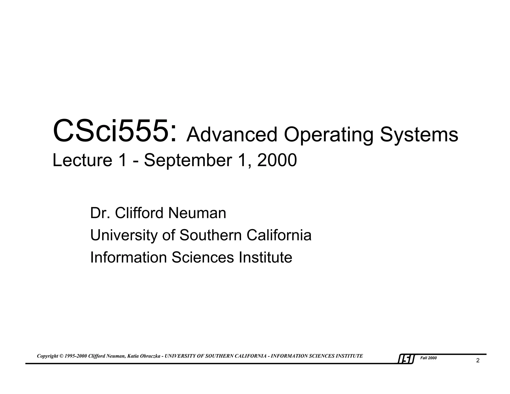 Advanced operating systems | PDF