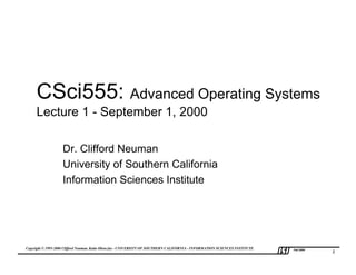 Advanced operating systems | PDF