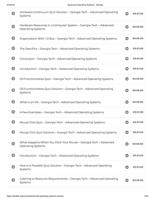 Advanced Operating Systems - Edukite | PDF