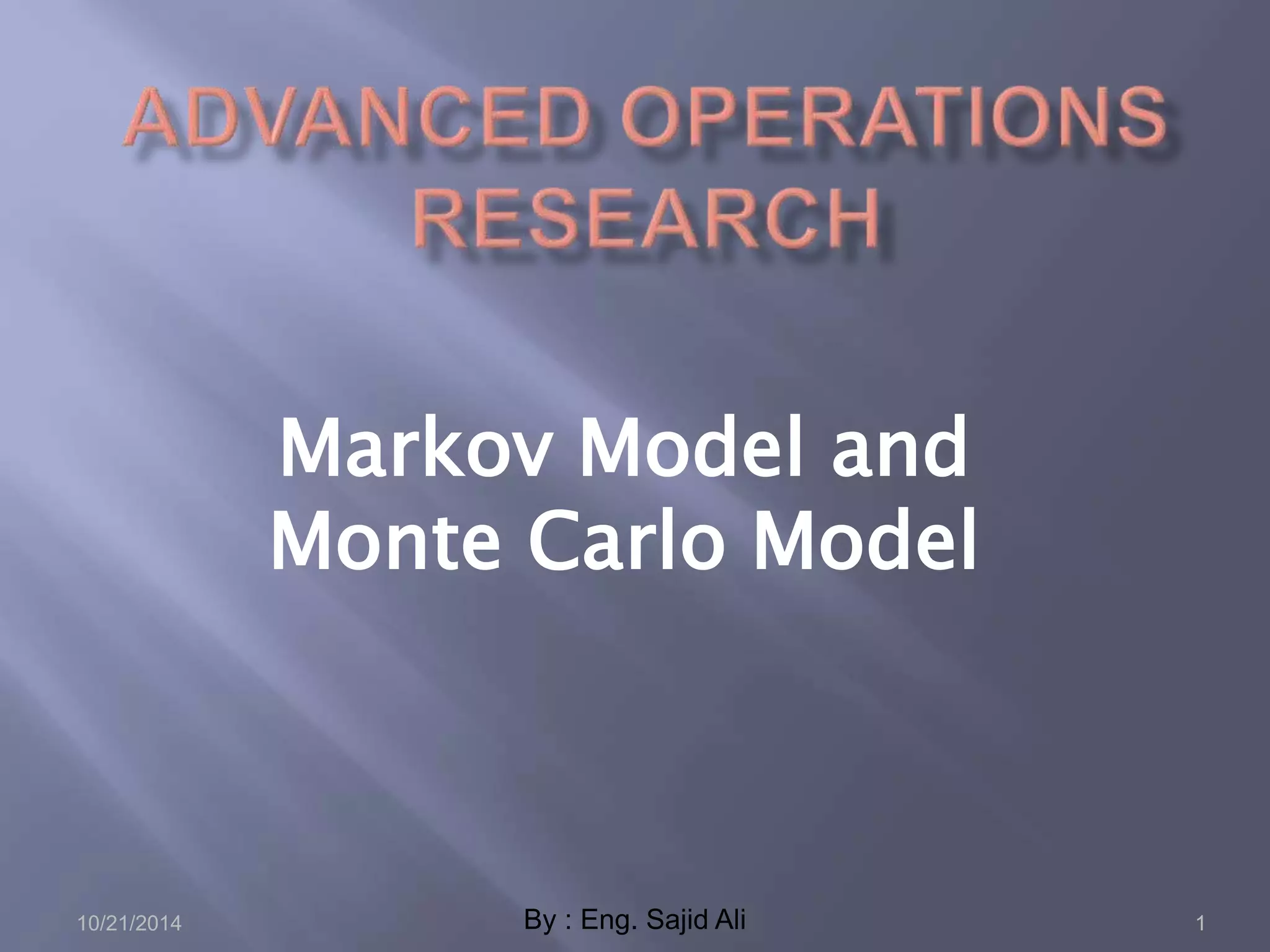 Advanced operation research | PPT