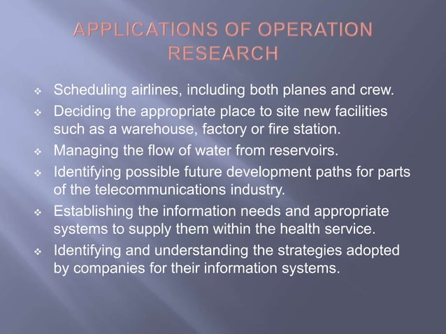 Advanced operation research | PPT
