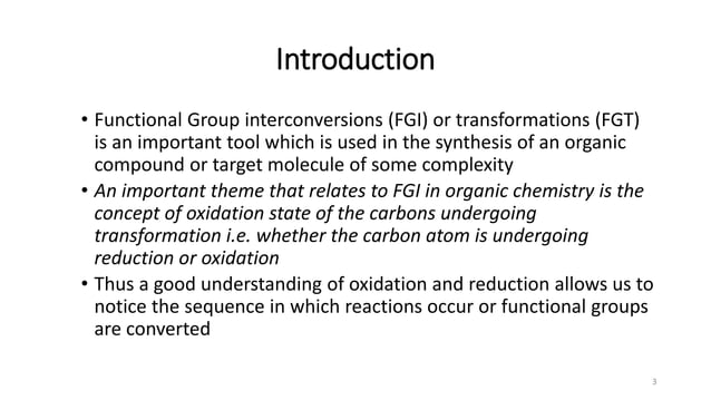 Functional group interconversions(oxidation reduction) | PPTX | Chemistry | Science