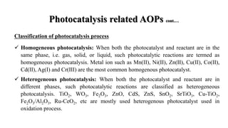 Advanced oxidation processes | PPTX
