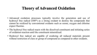 Advanced oxidation processes | PPTX
