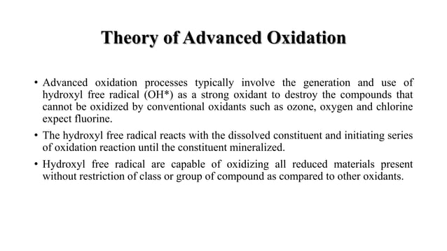 Advanced oxidation processes