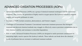 Advanced oxidative processes, reverse osmosis, ion exchange method | PPTX