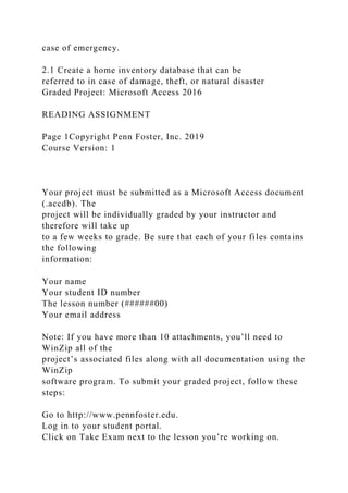 Advanced PC Applications MicrosoftAccess Graded Project.docx