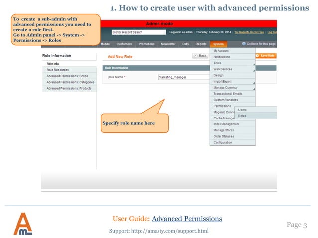 Advanced Permissions: Magento Extension by Amasty. User Guide. | PPT | Free Download