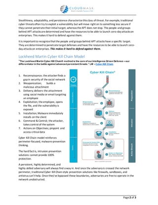 Advanced persistent threat (apt) & data centric audit and protection ...