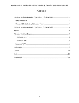 Advanced Persistent Threats in Cybersecurity – Cyber Warfare | PDF