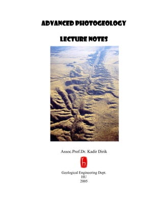Advanced photogeology lecture notes kadir dirik | PDF