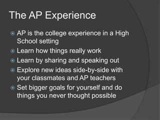 Advanced Placement Classes | PPTX | College Planning | College Education