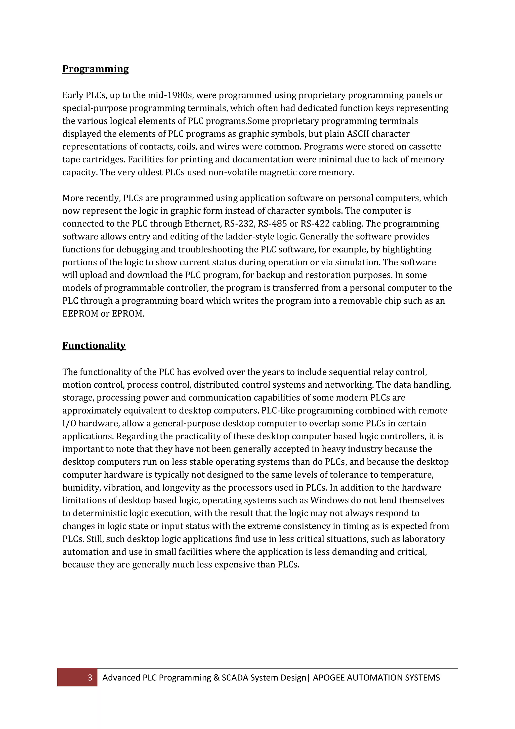 Advanced plc programming & scada system design | PDF | Desktops | Computing
