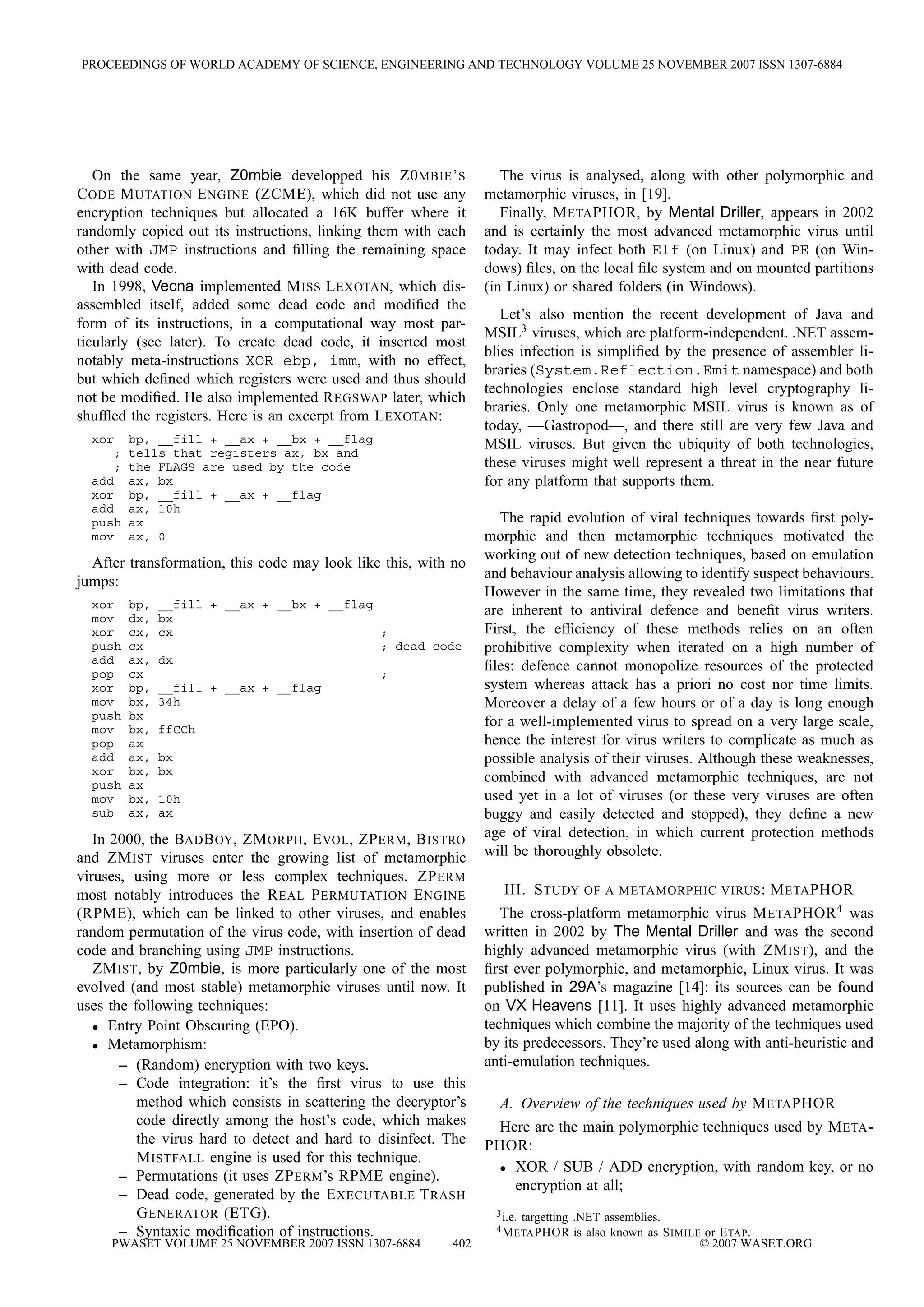 Advanced polymorphic techniques | PDF Advanced polymorphic techniques | PDF