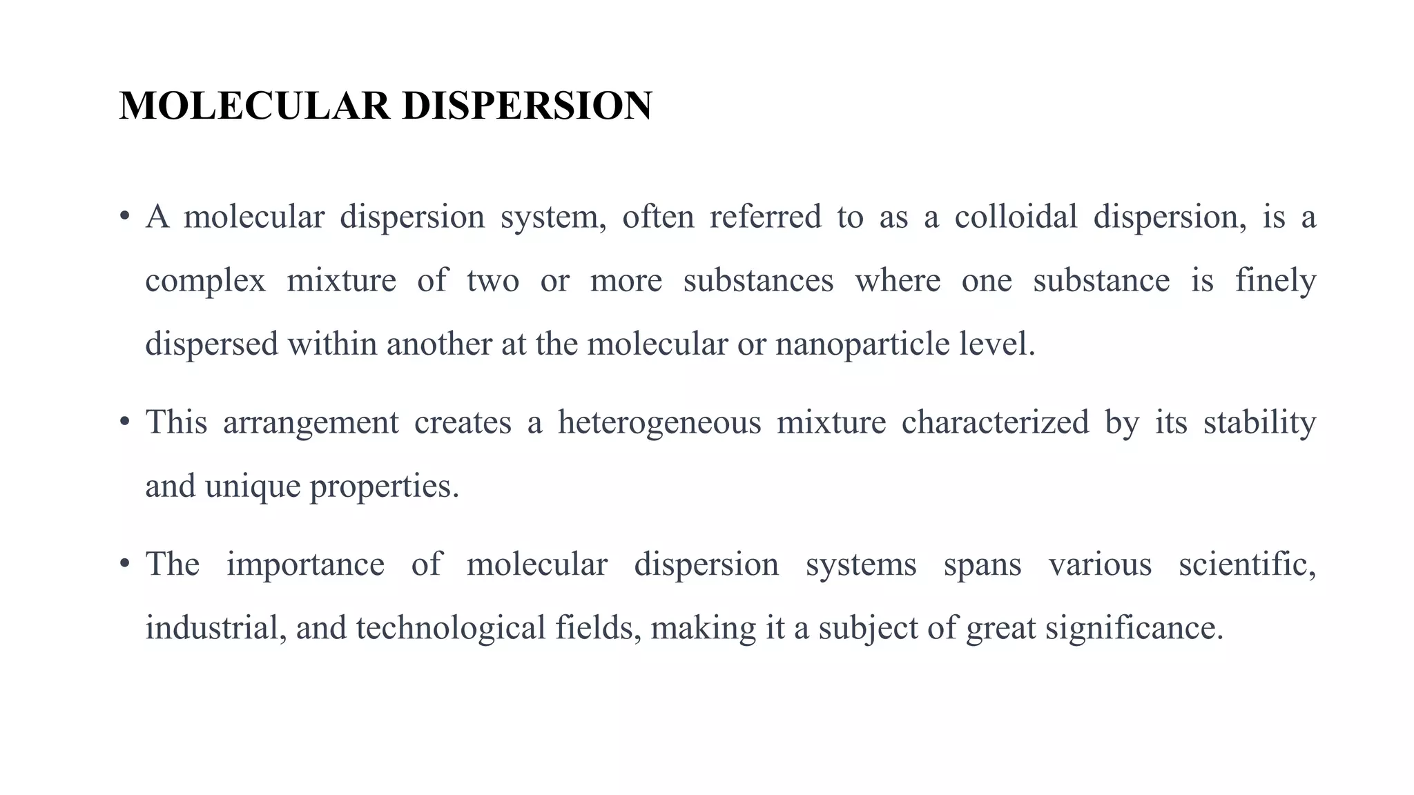 molecular dispersion slidshare | PDF
