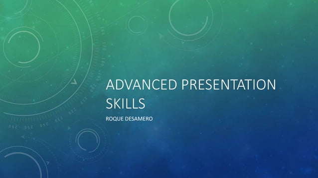 Advanced presentation skills | PPTX