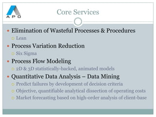 Advanced Process Optimization - Services | PPTX
