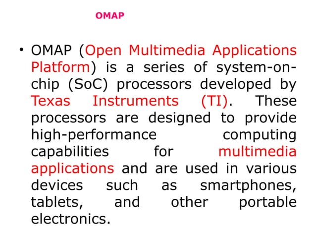 advanced processor part 5 ARM OMAP ADVANCED | PPT
