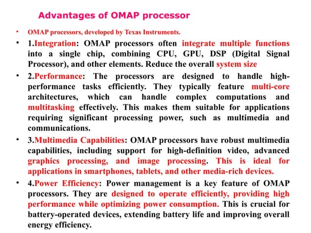 advanced processor part 5 ARM OMAP ADVANCED | PPTX