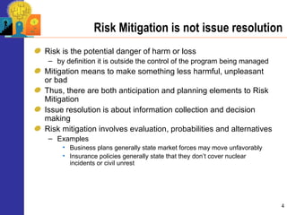 Advanced program management risk mitigation and management | PPT