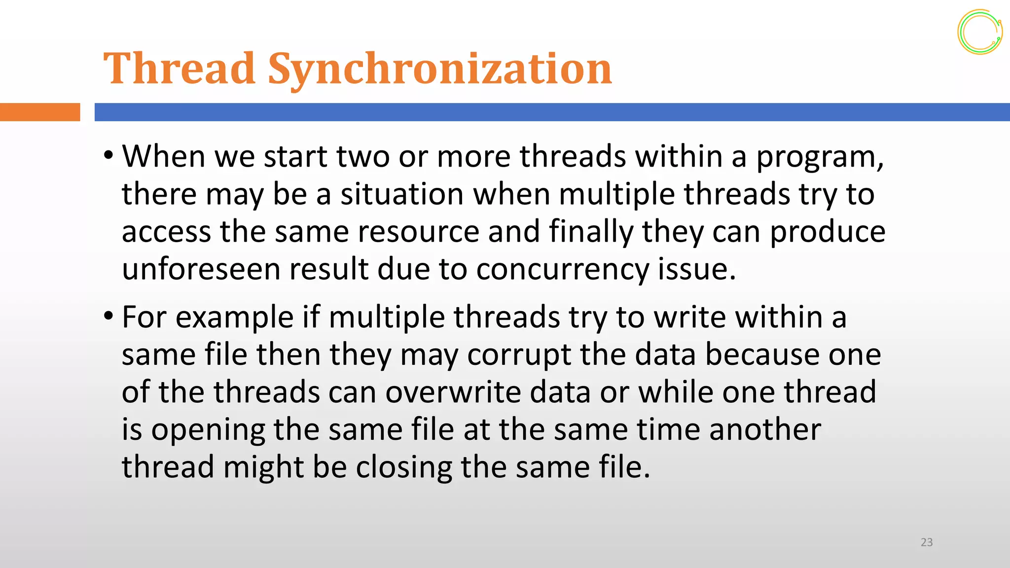 Multi Threading Concept Advanced Programming Ppt